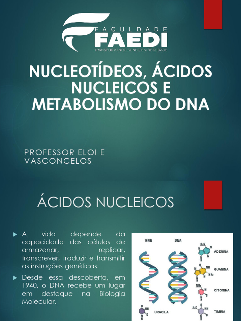Aula 08 - Cidos Nucleicos | PDF | RNA | DNA