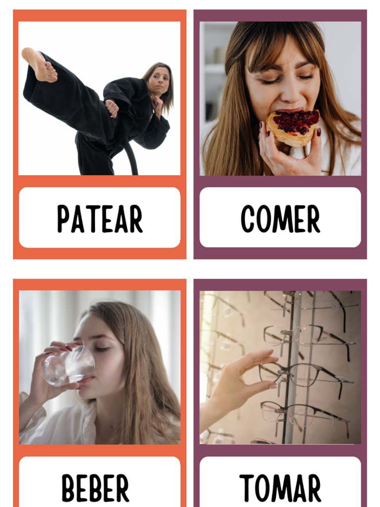 Tarjetas de verbos en inglés para imprimir | PDF