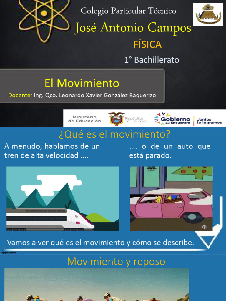 El Movimiento - 1BT - C1 | PDF | Vector Euclidiano | Trayectoria