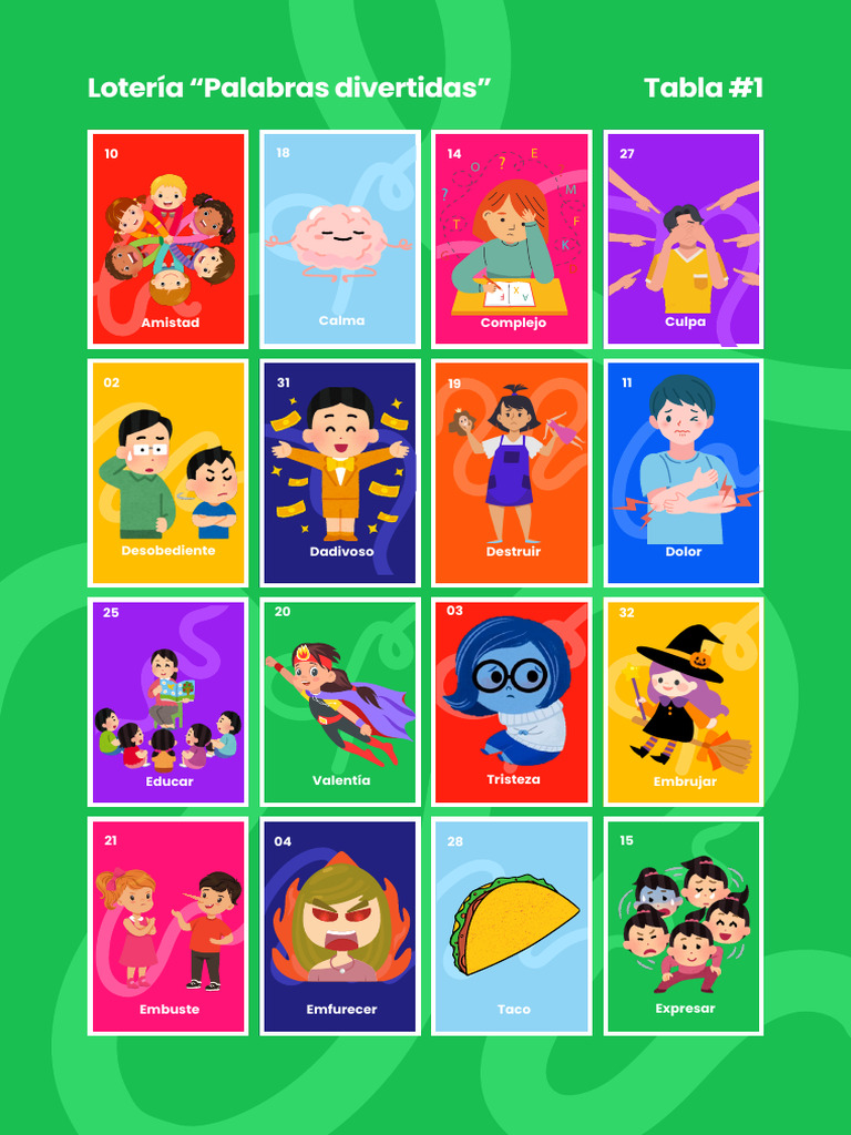 Póster Lotería Mexicana Ilustrado Verde.pdf | PDF