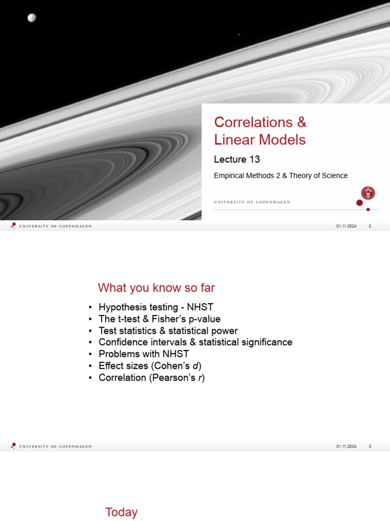 Correlation and Linear Models Overview | PDF | Errors And Residuals ...