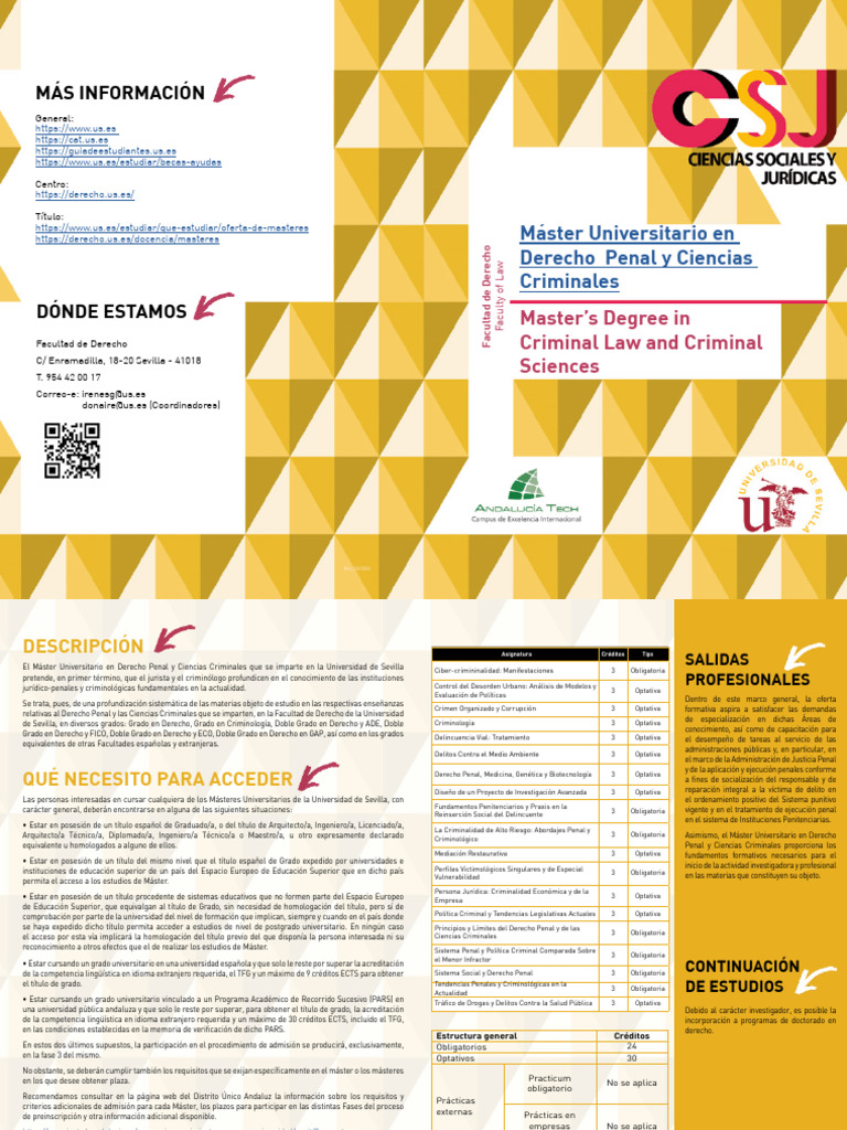 Master Derecho Penal Sevilla | PDF | Licenciatura | Criminología