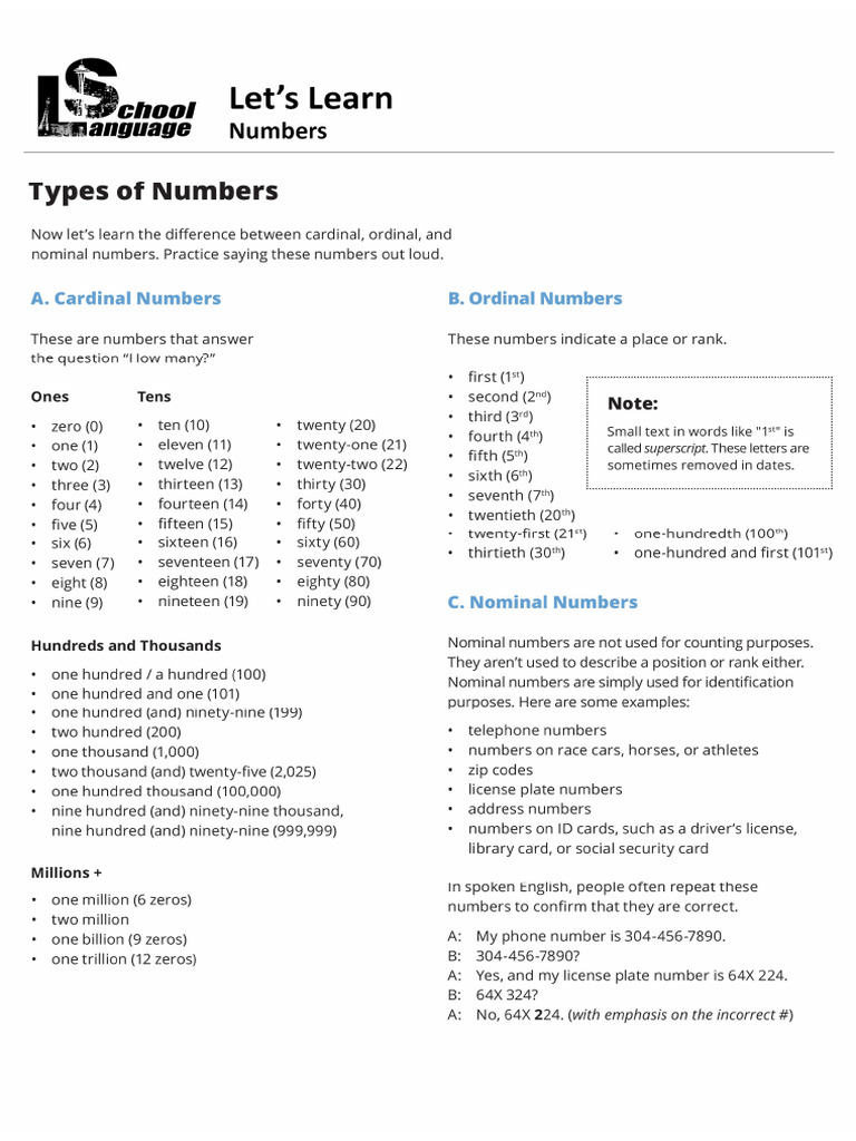 Lets Learn - Numbers | PDF