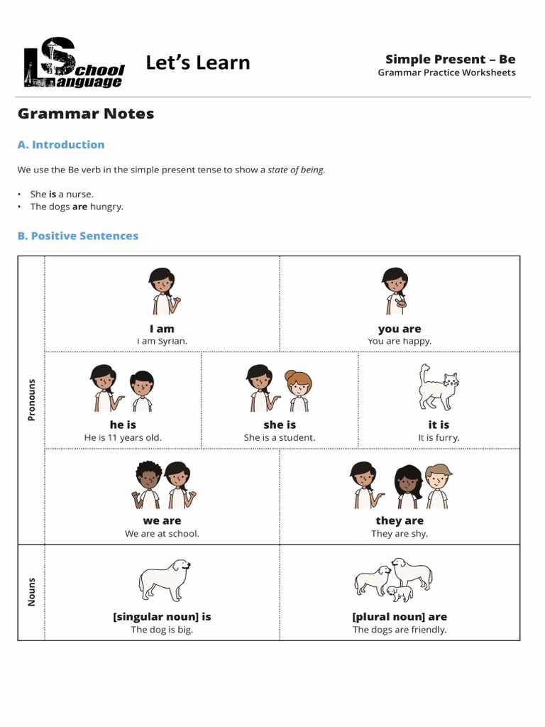 Lets Learn - Simple Present BE | PDF