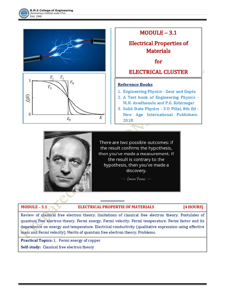 Electrical Properties of Materials | PDF | Electrical Resistivity And ...