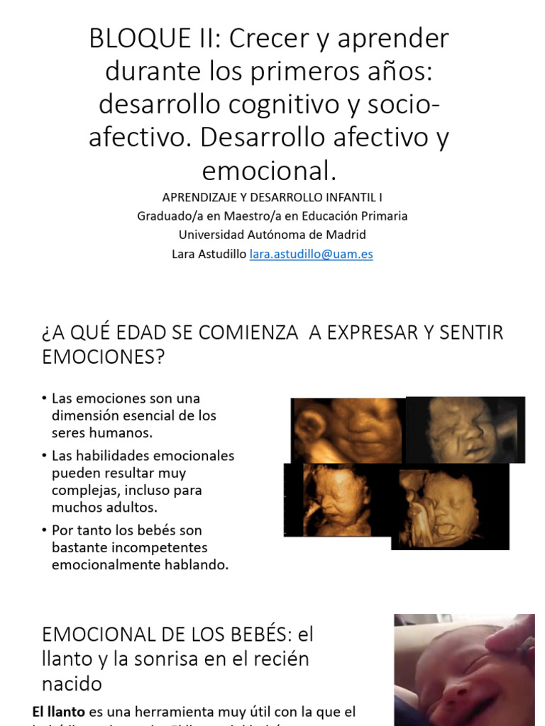 BLOQUE II Desarrollo Afectivo Emocional | PDF | Las emociones ...