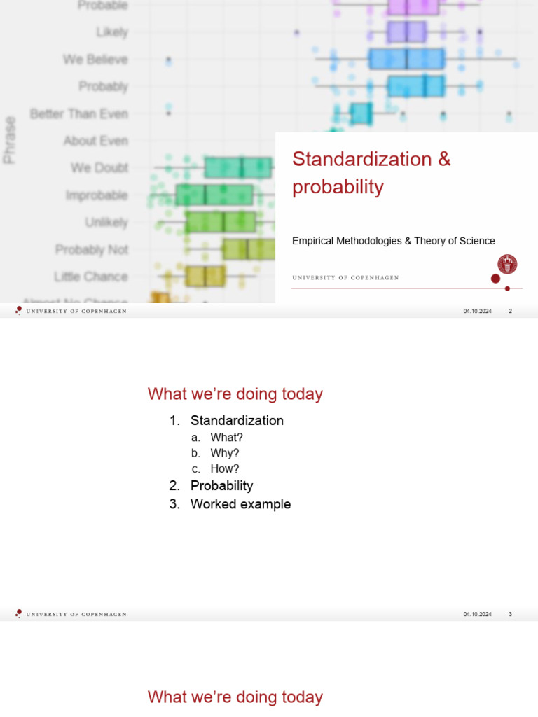 Standardization & Probability: Empirical Methodologies & Theory of ...
