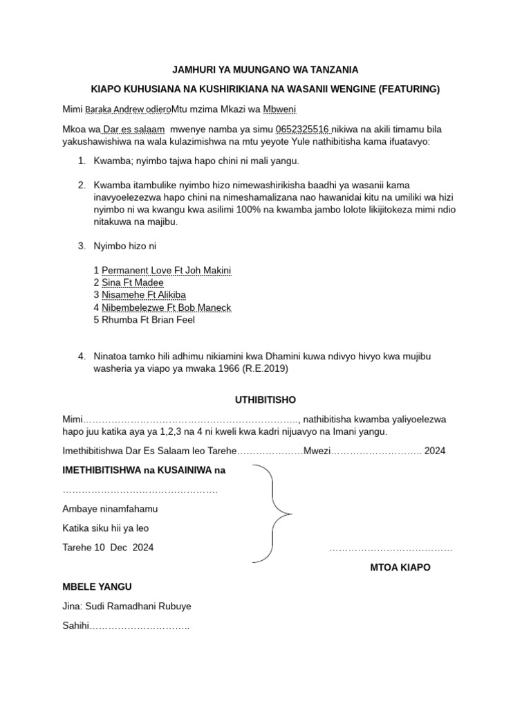 Kiapo Featuring | PDF