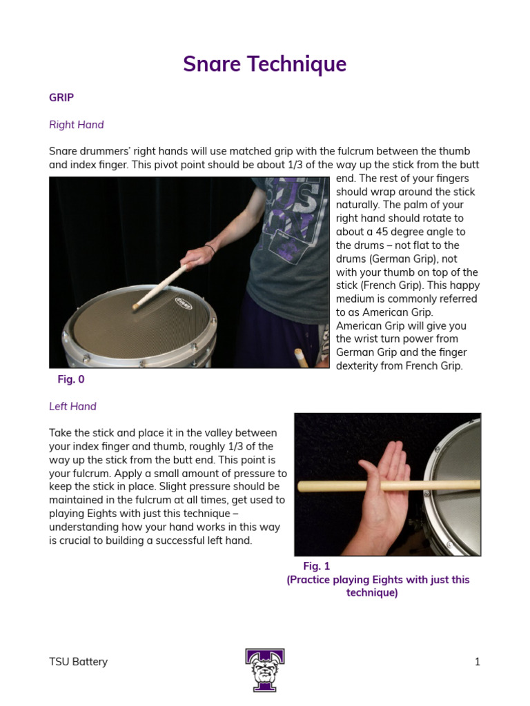 TSU Battery Methods - Snare | PDF