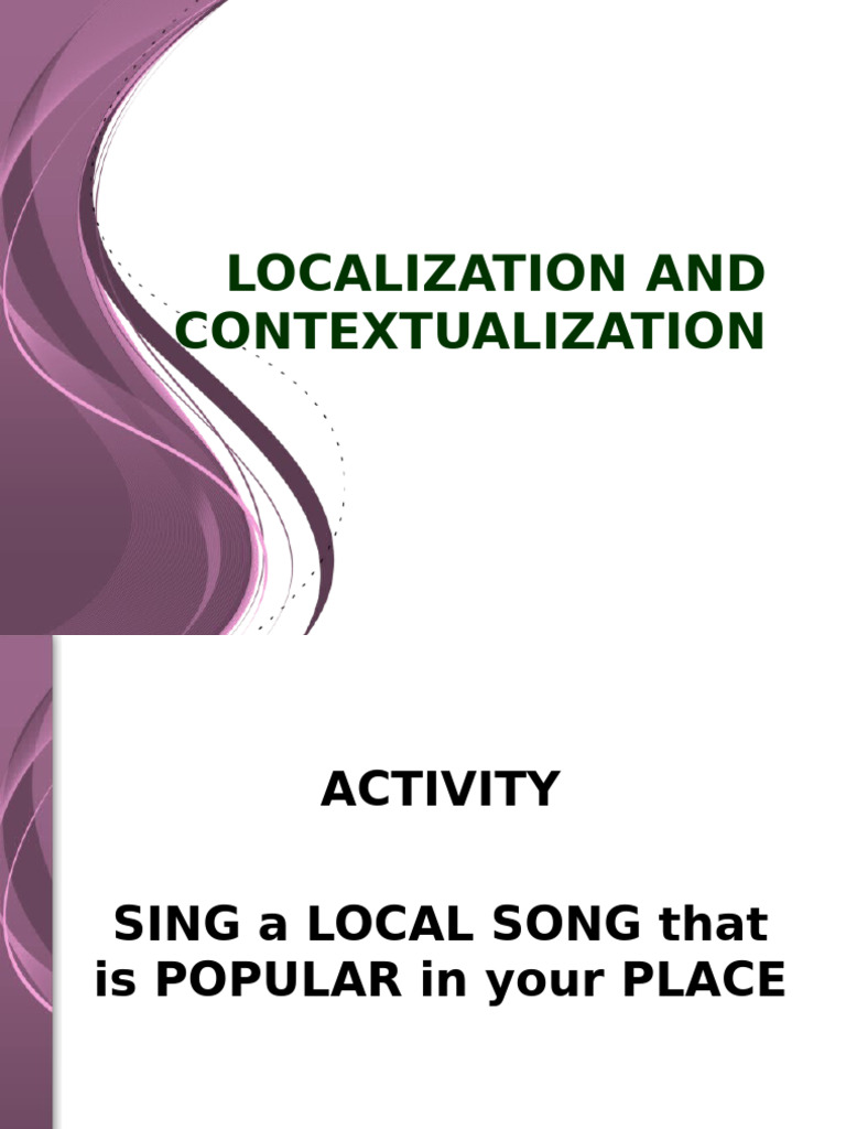Localization and Contextualization | PDF | Curriculum | Learning
