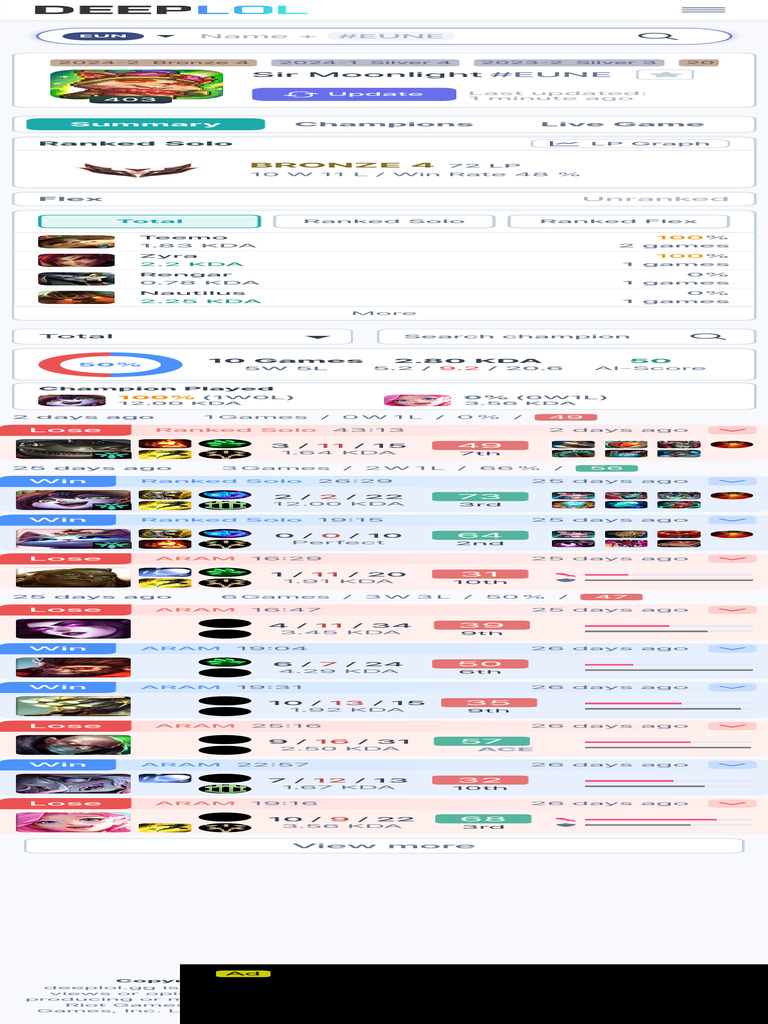Sir Moonlight - DEEPLOL - GG LoL Stats, AI-Score, Multi-Search, Live-Game | PDF | Intellectual ...