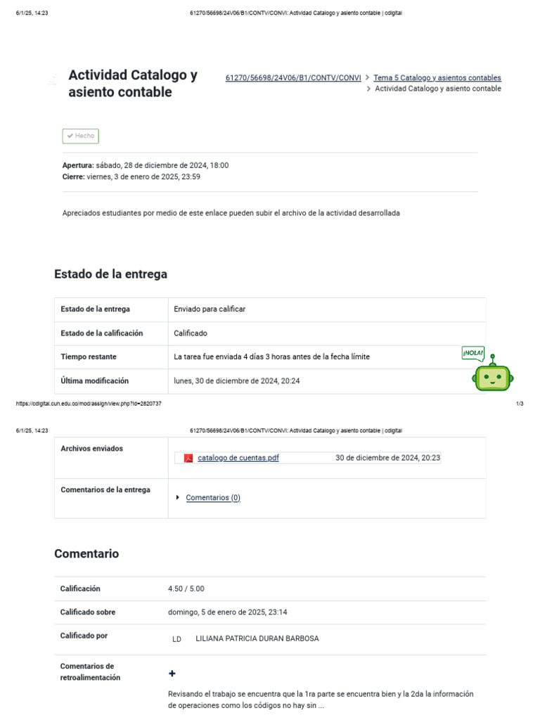 24V06 - B1 - CONTV - CONVI - Actividad Catalogo y Asiento Contable - Cdigital | PDF | Software ...