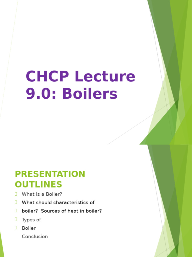 CHCP Lecture 9.0 Boiler-1 | PDF | Boiler | Steam Power