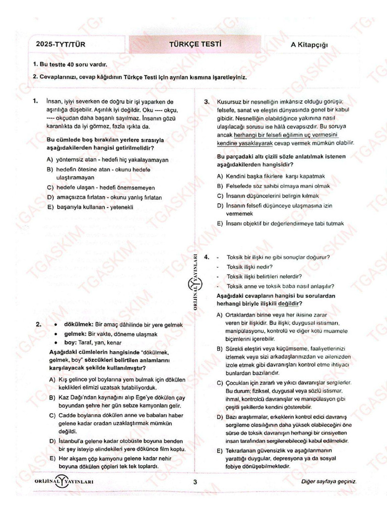Ori̇ji̇nal TG Tyt PDF | PDF