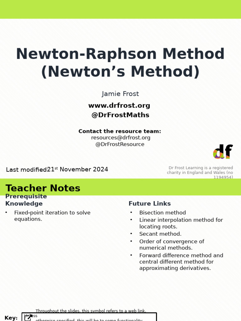 Newton Raphson Method Lesson Pdf Mathematical Analysis Analysis