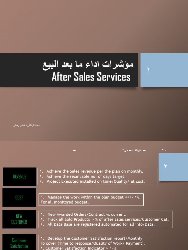 After Sales Services - KPIS | PDF