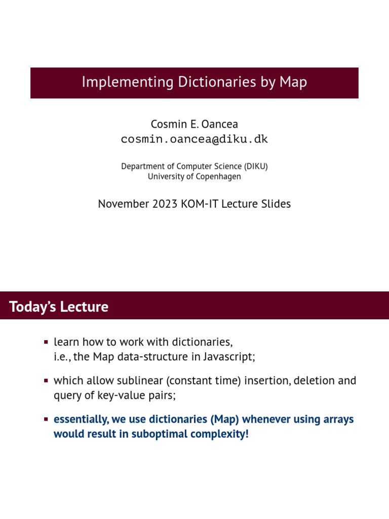Mastering JavaScript Maps for Dictionaries | PDF | String (Computer Science) | Computer Programming