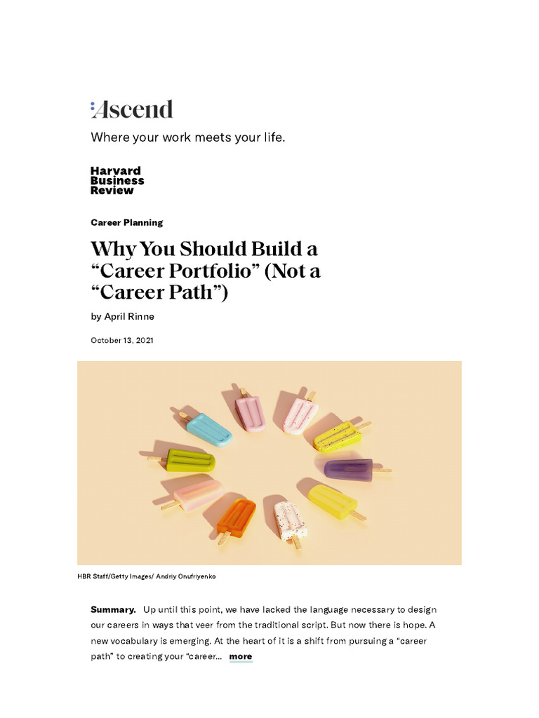 Rethinking Your Career: Build a Portfolio | PDF | Experience