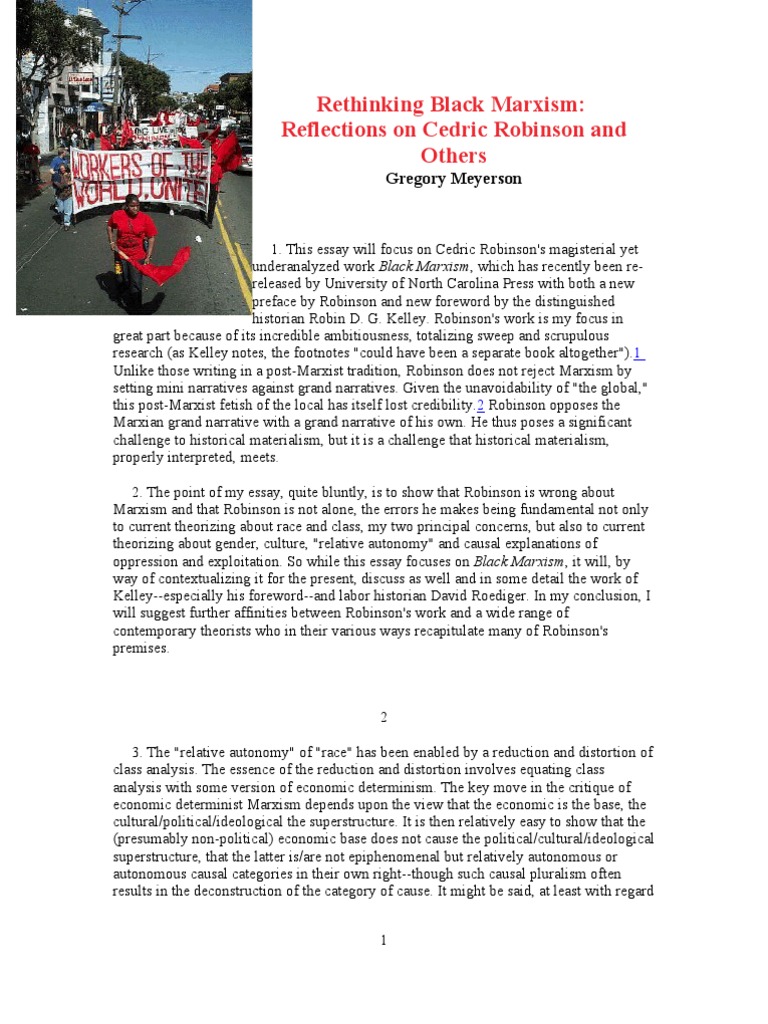 Rethinking Black Marxism | PDF | Abolitionism In The United States ...