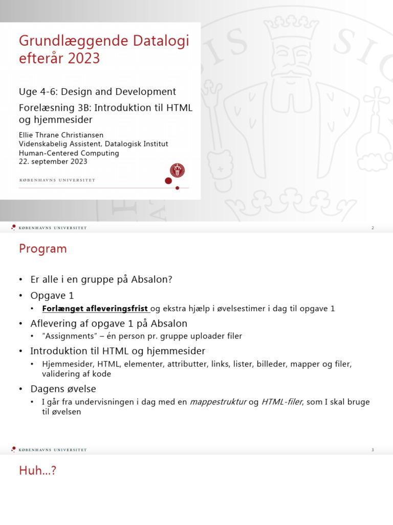3B Introduktion Til HTML Og Hjemmesider | PDF