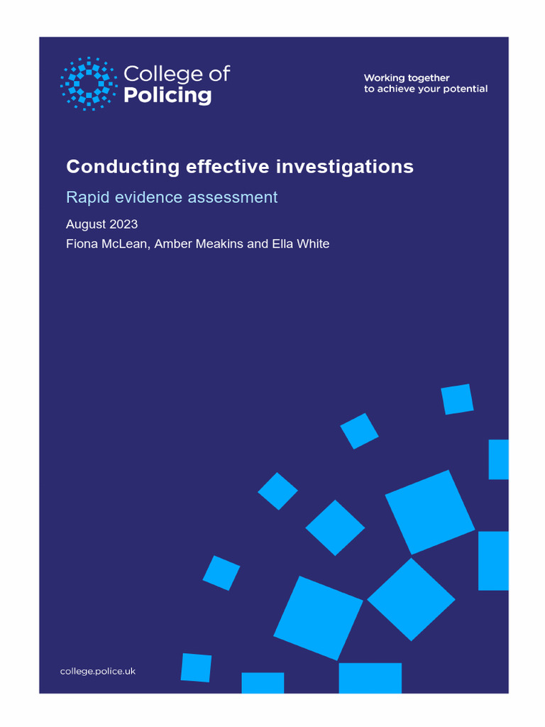 Conducting Effective Investigations Rapid Evidence Assessment | PDF ...