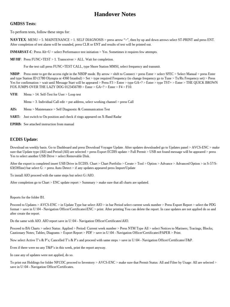 Handover Notes_to Be Updated | PDF | Zip (File Format) | Telecommunications