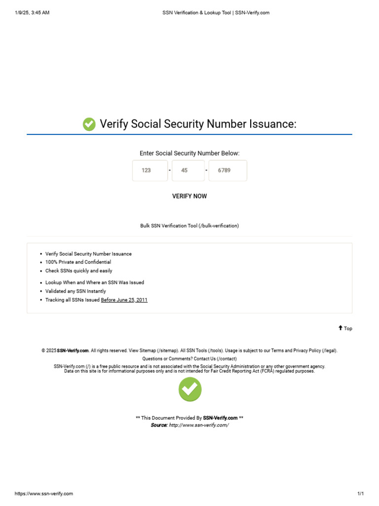 SSN Verification & Lookup Tool | PDF