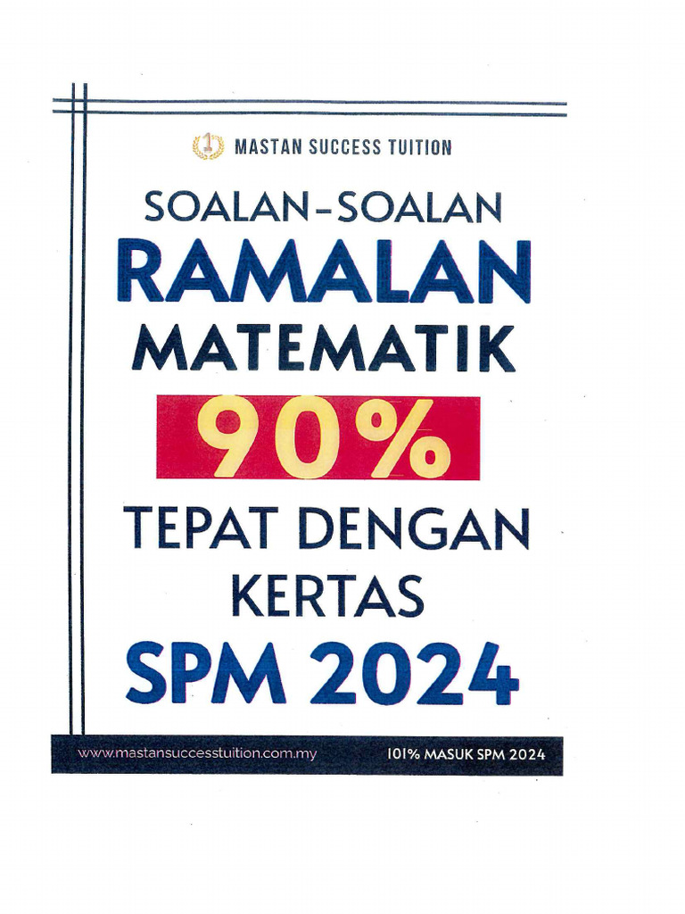 Soalan Ramalan Matematikkk | PDF