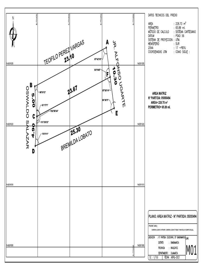 Independizacion l 19, Mz 123, Cp Bambamarca | PDF