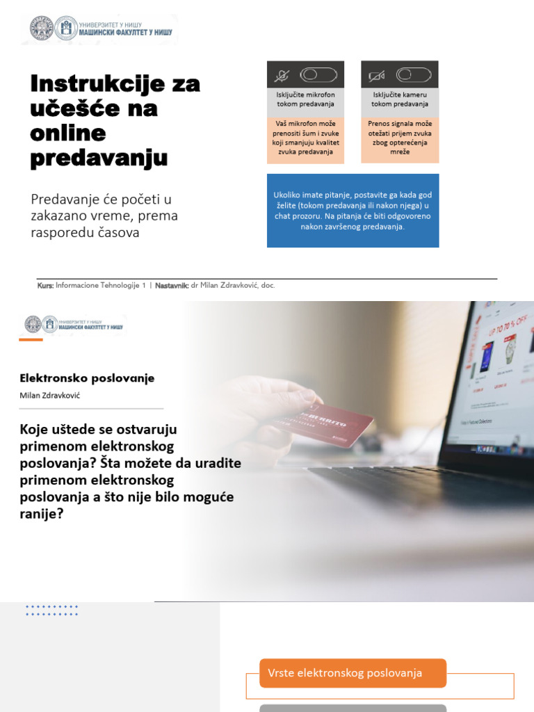 Instrukcije Za Online Predavanju: Učešće Na | PDF