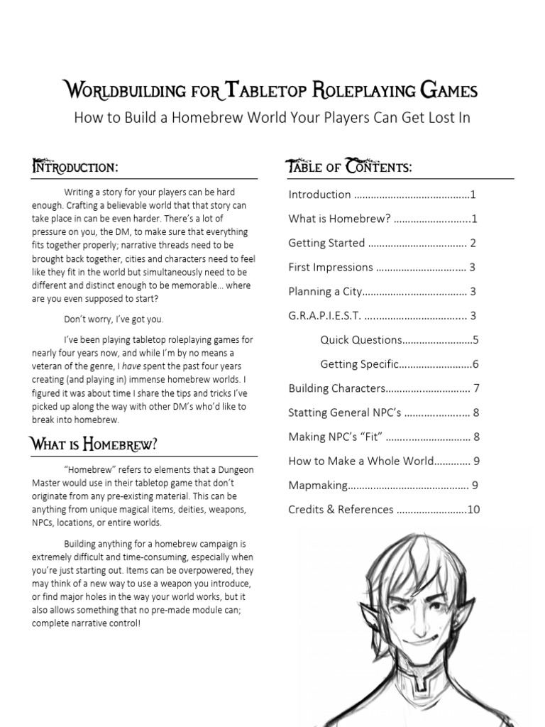 Worldbuilding For TTRPG v02 | PDF | Role Playing Games