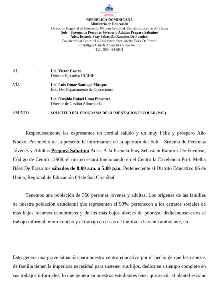 Carta A Inabie | PDF