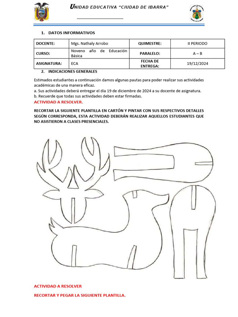 Instrucciones para Noveno Año ECA | PDF