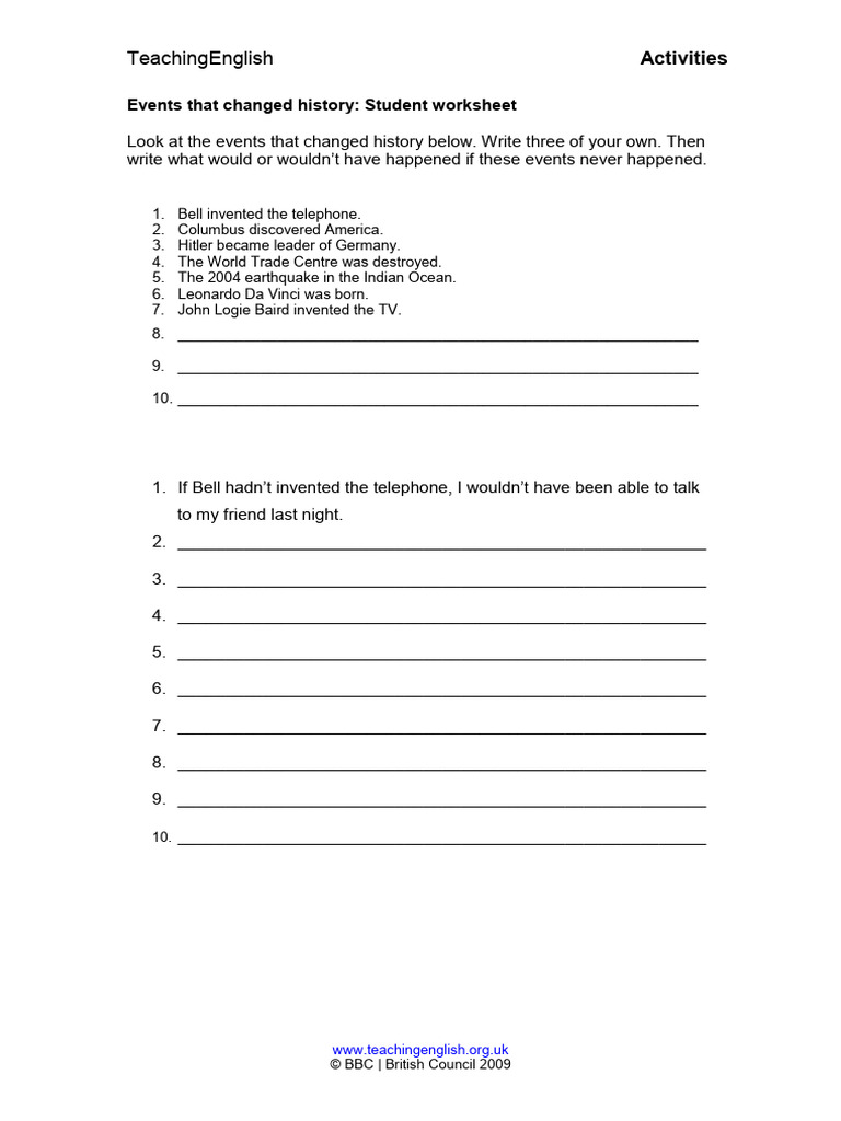 3rd Conditional Writing Activity | PDF