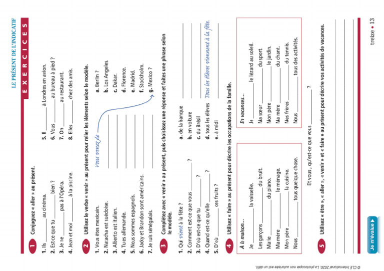 2 Verbes semi auxiliaires exercices p13 | PDF