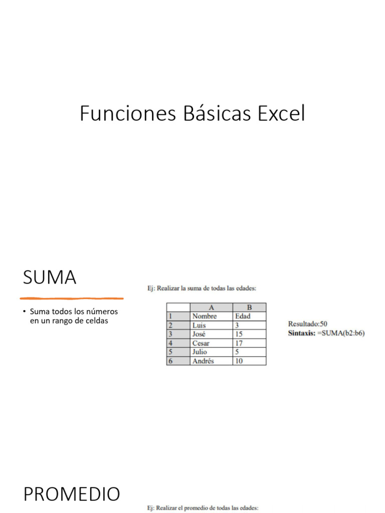 Guía de Funciones Básicas en Excel | PDF