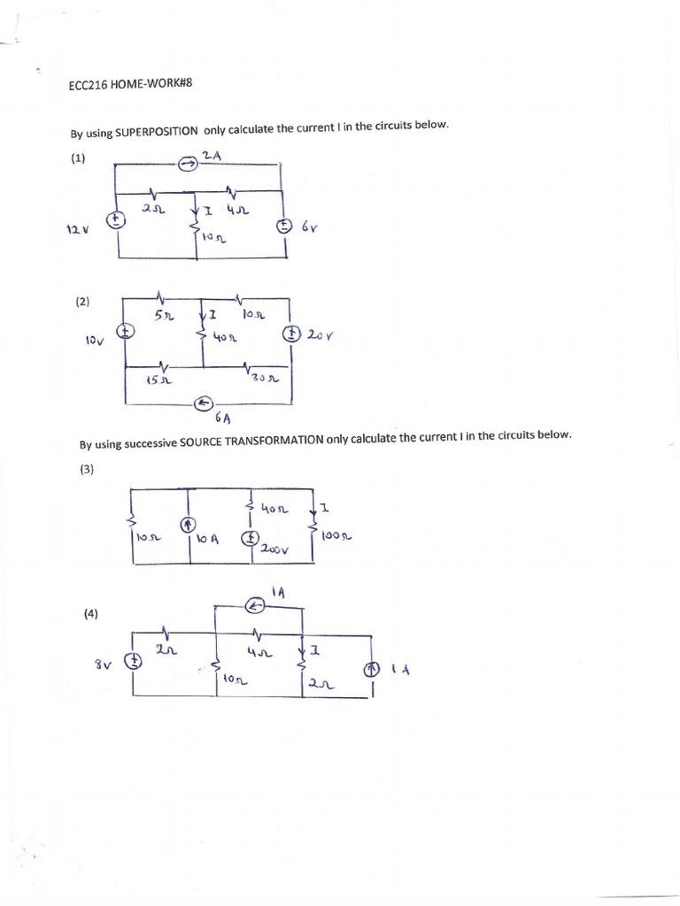 Ecc216 Solved Examples On Superposition | PDF