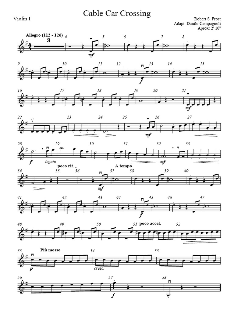 Cable Car Crossing Violin I | PDF