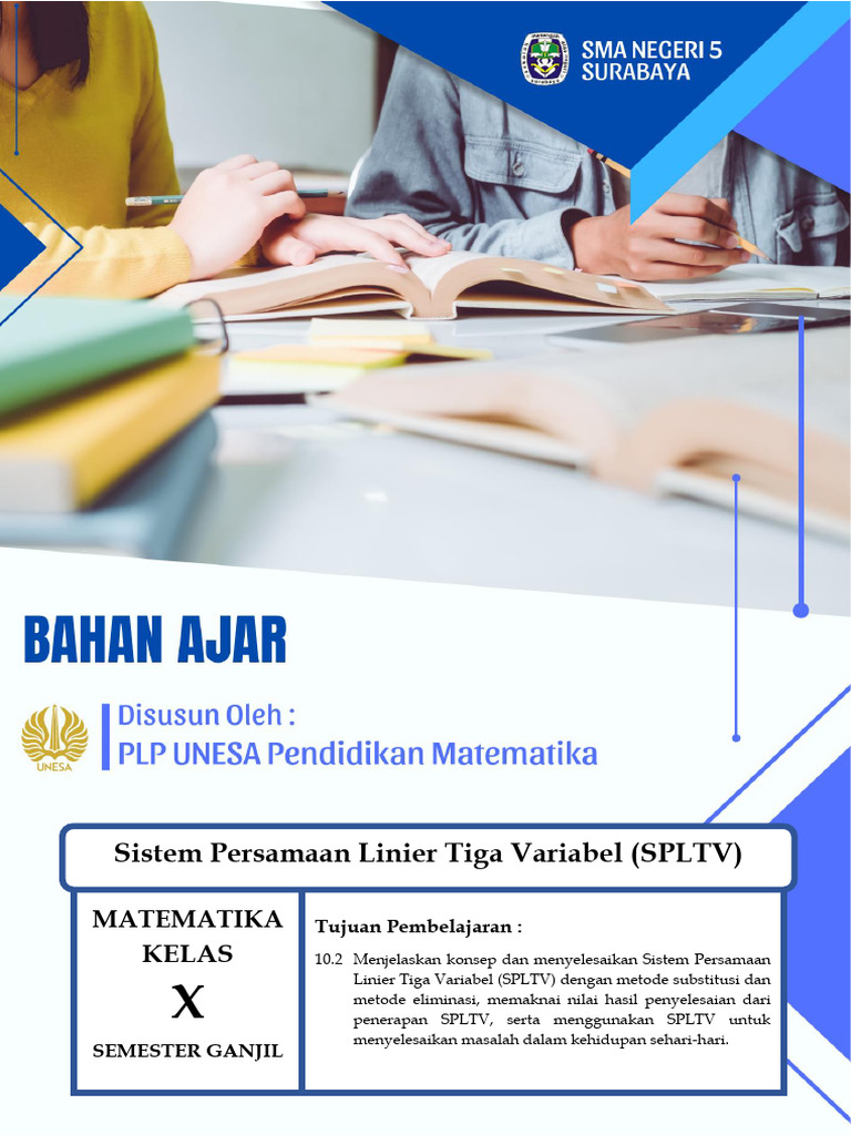 Bahan Ajar_SPLTV Metode Gabungan[1][1] | PDF