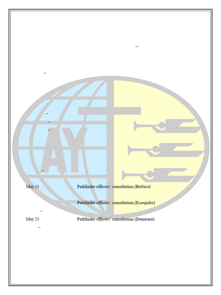 Guyana SDA Youth Events Calendar 2025 | PDF | Protestant Denominational ...