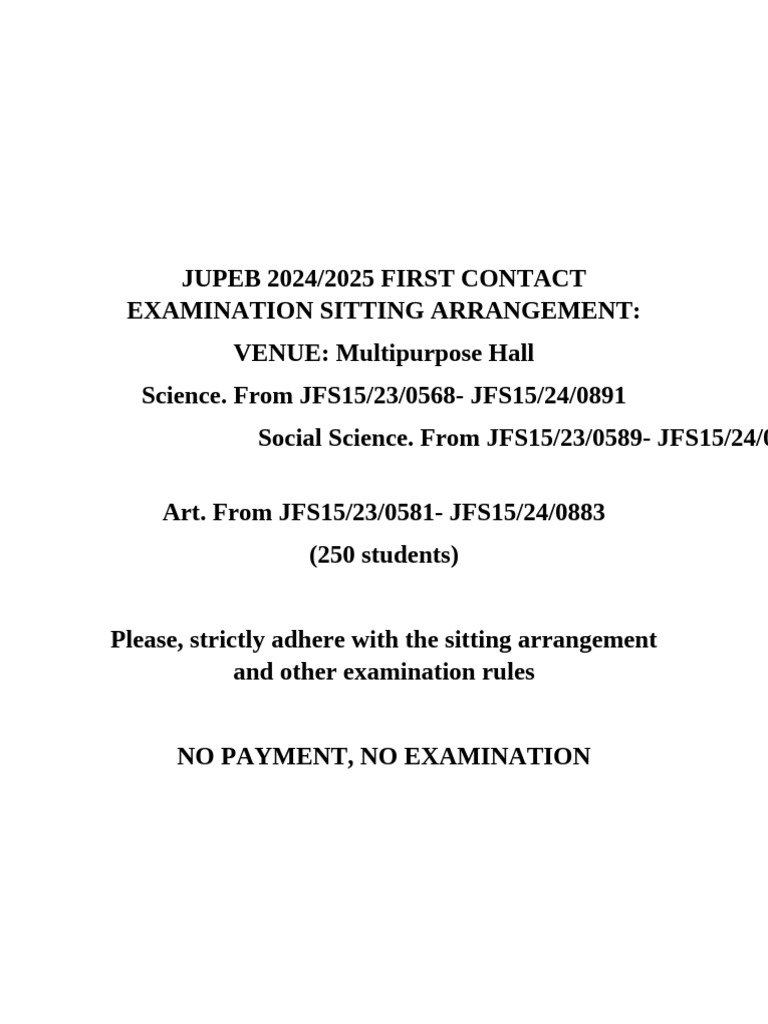 JUPEB 2024 2025 Multipurpose | PDF