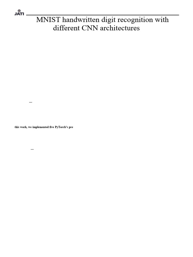 Mnist Handwritten Digit Recognition With Different Cnn Architectures