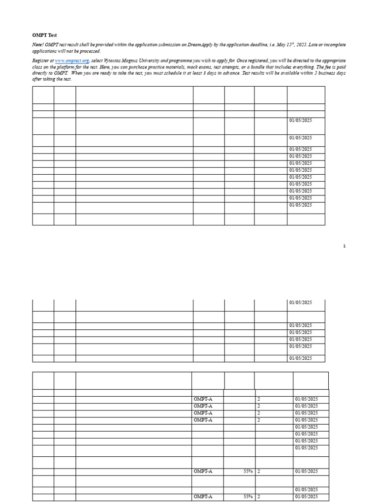 OMPT-Test_2025 | PDF | Master Of Arts | Liberal Arts Education