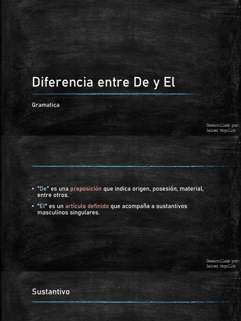 Uso de "De" y "El" en Gramática | PDF