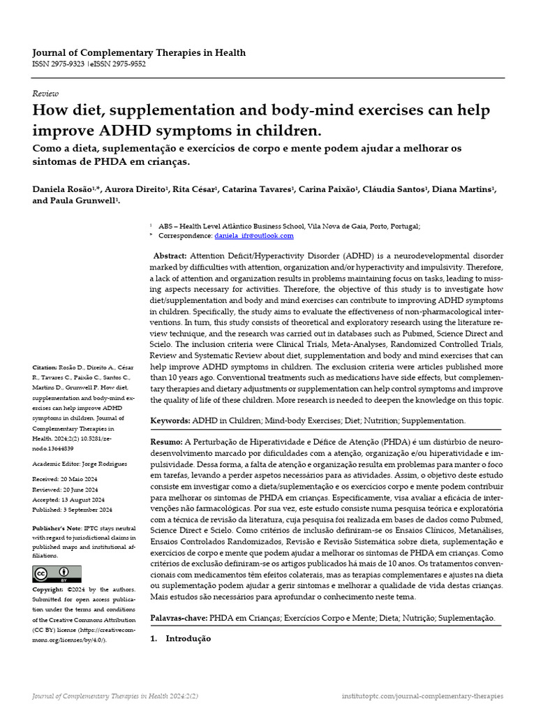 How Diet, Supplementation and Body Mind Exercises Can Help Improve ADHD ...