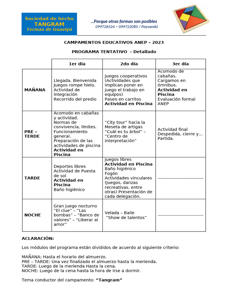 Programa Detallado TG 2023 | PDF