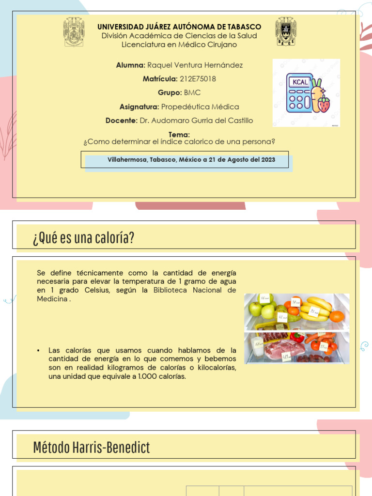 Cálculo del Índice Calórico Personal | PDF | Caloría | Cantidad