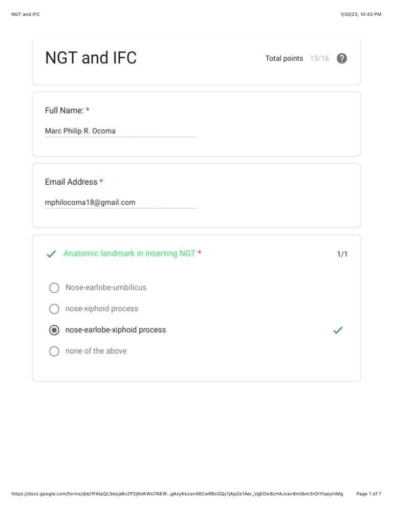 NGT and IFC | PDF | Clinical Medicine | Medical Specialties