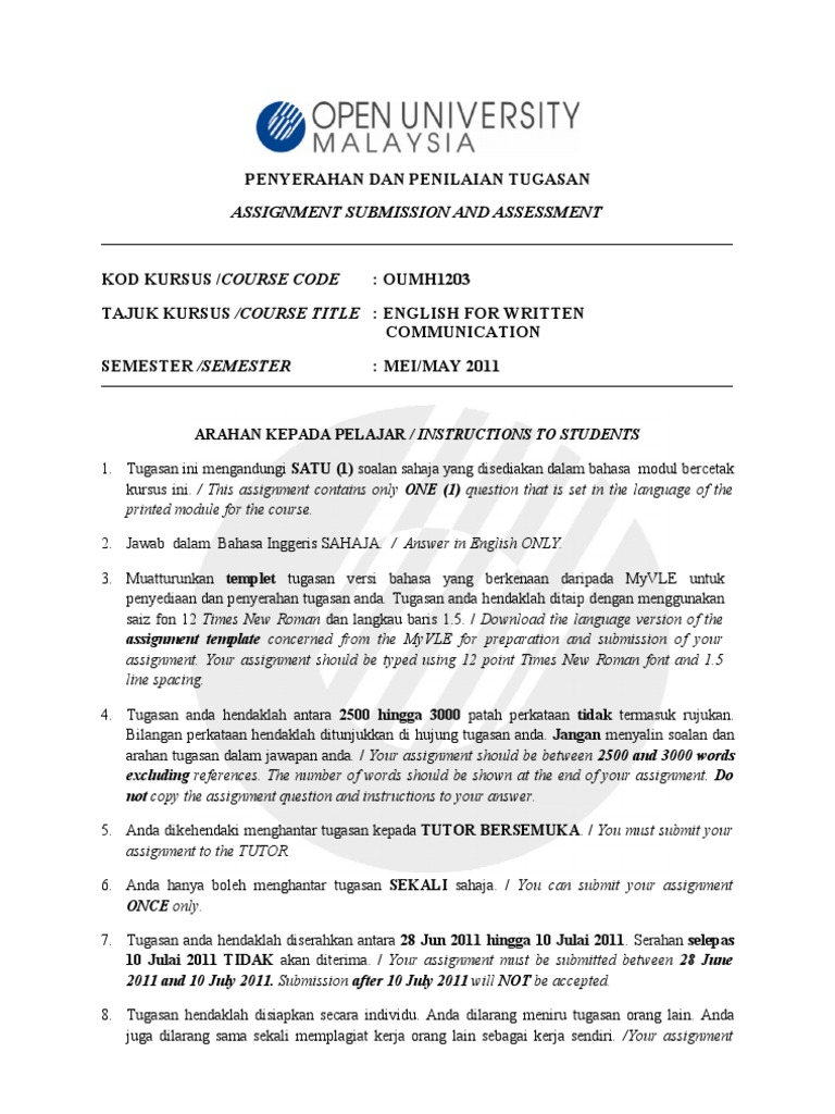 Penyerahan Dan Penilaian Tugasan: Assignment Submission and Assessment | PDF | Mobile Technology ...