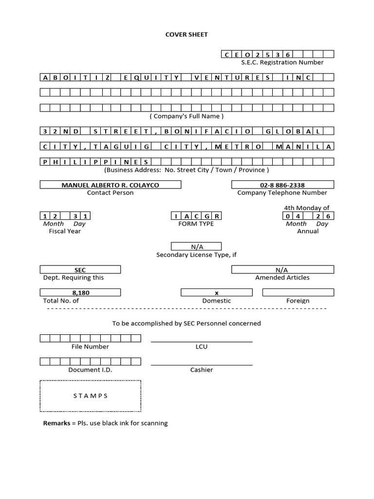 Aev Sec Form I Acgr 2020 Final | PDF | Corporate Governance | U.S ...